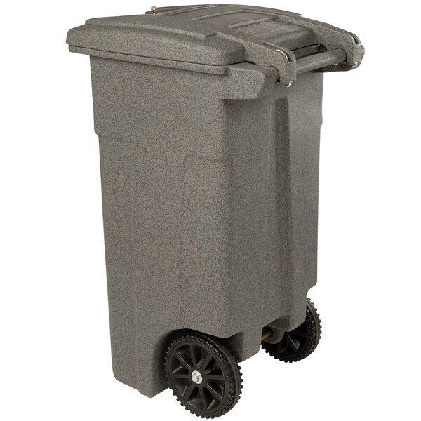 Toter CDA32-00GST 32 Gallon Graystone Rectangular Wheeled Secure ...