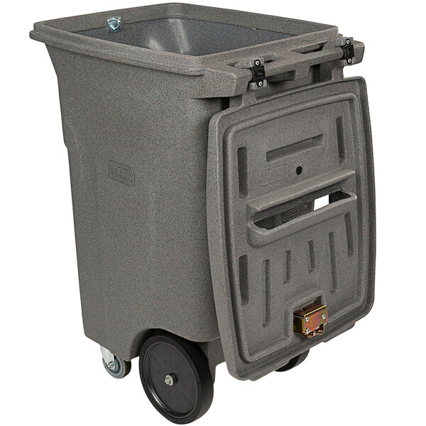 Toter CDC64-00GST 64 Gallon Graystone Rectangular Wheeled Secure ...