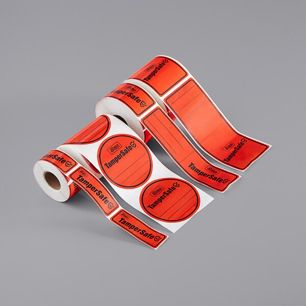 TamperSafe 3" Round Red Plastic Tamper-Evident Label - 250/Roll