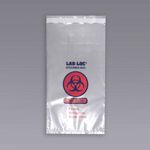 LK Packaging LABAC21010 Lab-Loc 10" x 10" Tamper-Evident 3-Wall Clear ...