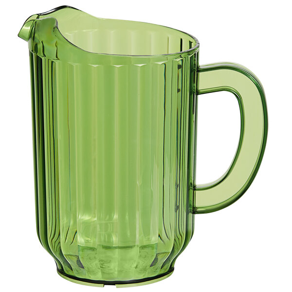 Choice 60 oz. Bamboo Green SAN Plastic Beverage Pitcher