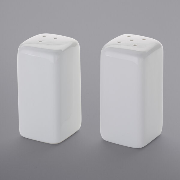 American Metalcraft CSPS3 2.5 oz. Ceramic Square Salt and Pepper Shaker Set