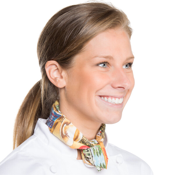 36" x 15" Coffee & Tea Patterned Chef Neckerchief / Bandana