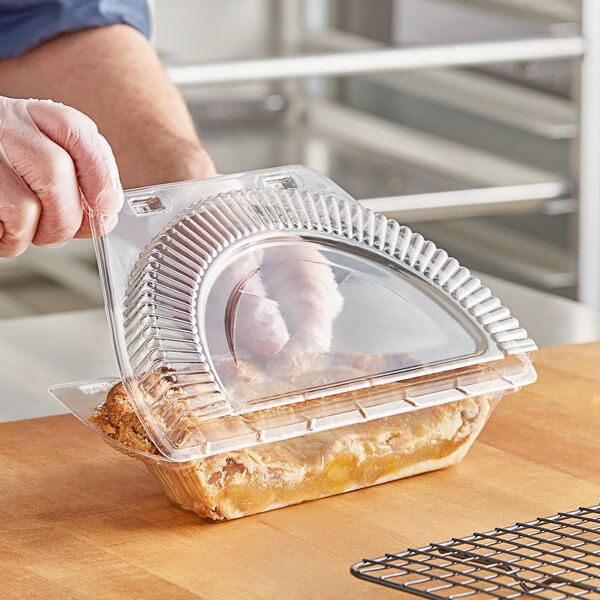 Polar Pak 9" Clear Half Pie Hinged Container - 25/Pack