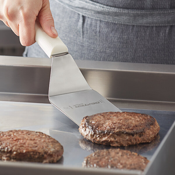 Dexter-Russell 19853 Sani-Safe 4" x 3" Square Edge Solid Hamburger ...