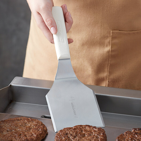 Dexter-Russell 19723 Basics 5" x 4" Solid Hamburger Turner - Plastic Handle