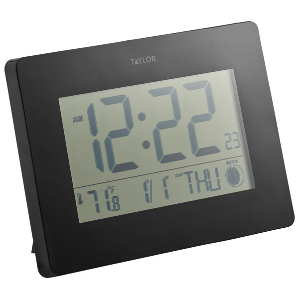 Taylor 5265191 Digital Wall Clock with Thermometer and Calendar