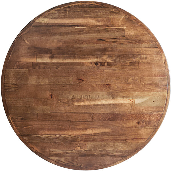 Lancaster Table & Seating 36" Round Wood Butcher Block Table Top with ...