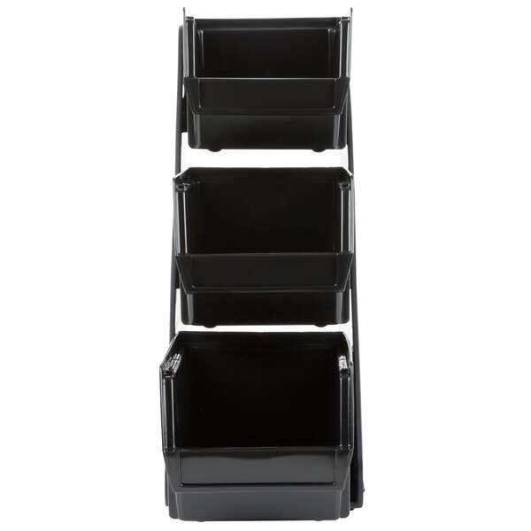 Vollrath 4842-06 Traex® Black Self-Serve Condiment Bin Stand Set with 3 ...