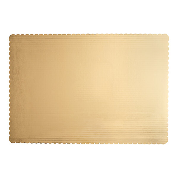 25" x 18" Gold Laminated Rectangular Corrugated Full Sheet Cake Pad ...