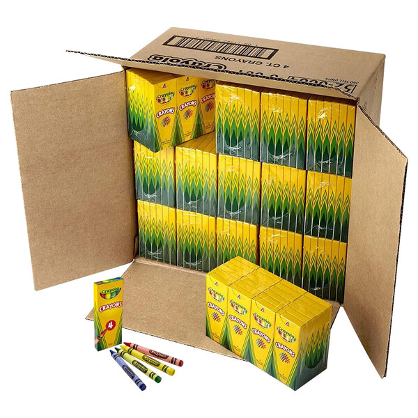 Crayola 520004 Classic 4-Count Assorted Crayon Tuck Box - 360/Case