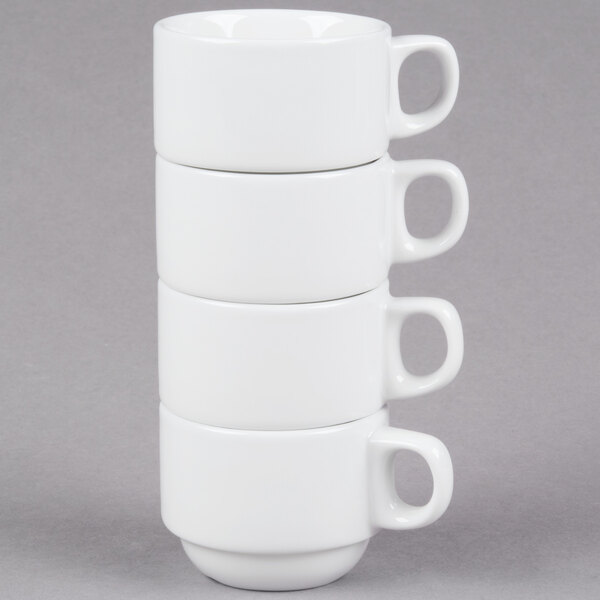 Tuxton ALF-0303 Alaska 3 oz. Stackable Bright White China Espresso Cup - 36/Case
