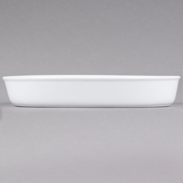 CAC ODP-10 80 oz. White Oval Deep Dish Porcelain Serving Platter - 12/Case