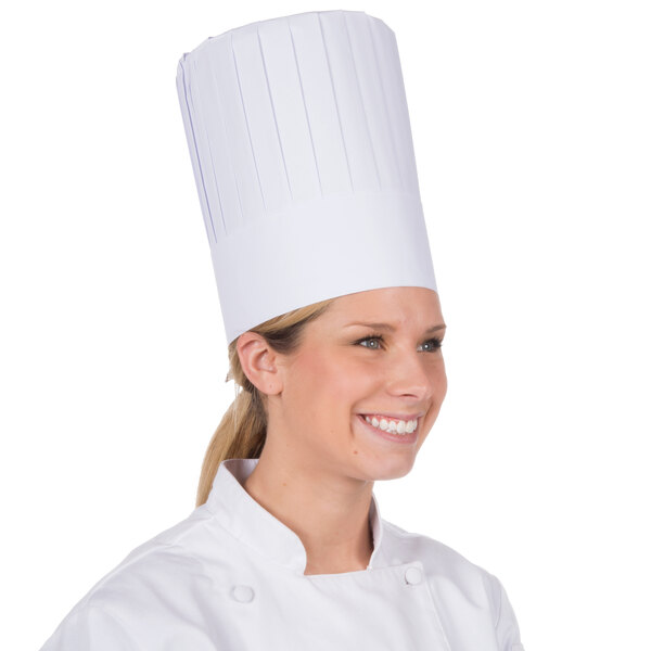 Royal Paper Chef Hats in Bulk (Pleated, 24/Case, 10")