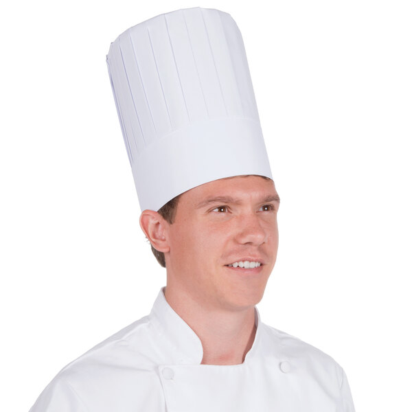 Royal Paper Chef Hats in Bulk (Pleated, 24/Case, 10")