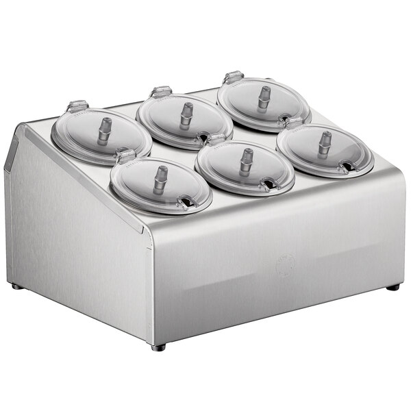 Steril-Sil TC-6SW 6-Hole Stainless Steel Countertop Condiment Dispenser ...