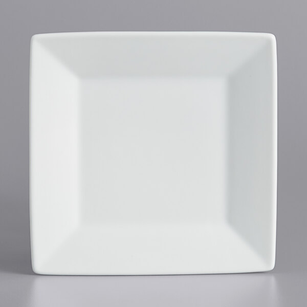 International Tableware SP-6 Slope 6" Square Bright White Wide Rim ...