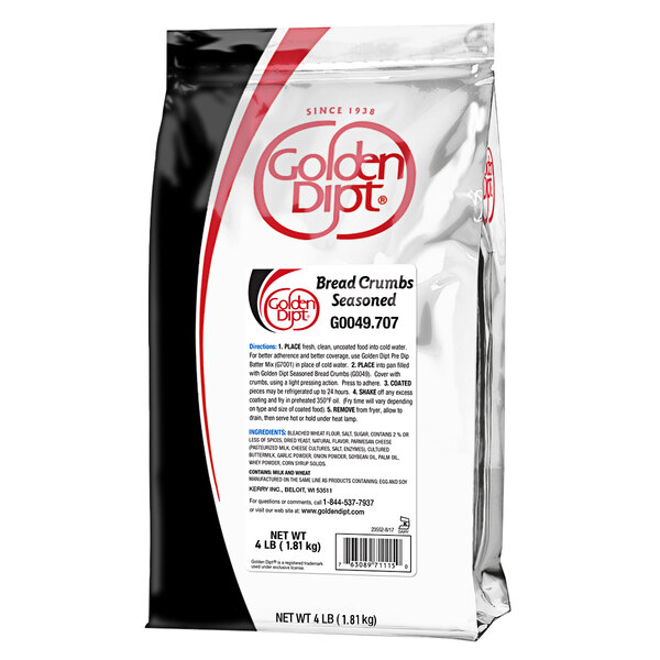 Golden Dipt 4 lb. Seasoned Bread Crumbs - 6/Case