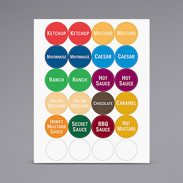 FIFO Innovations Sauce Identification Squeeze Bottle Cap Label Set
