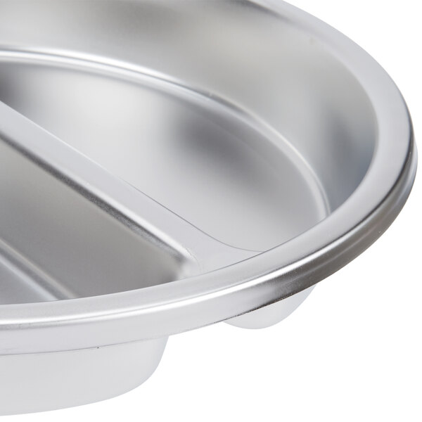 Vollrath 46861 5 Qt. Stainless Steel 2-Compartment Round Food Pan