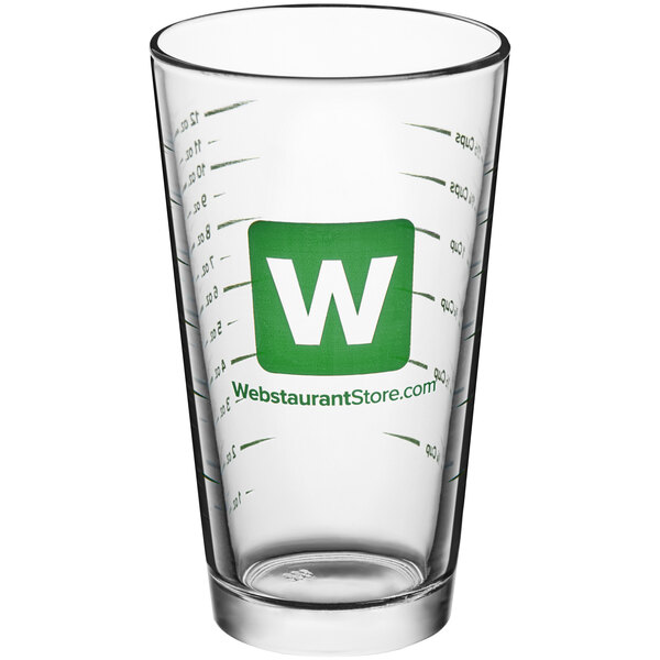 16 oz. Mixing Glass with WebstaurantStore Logo