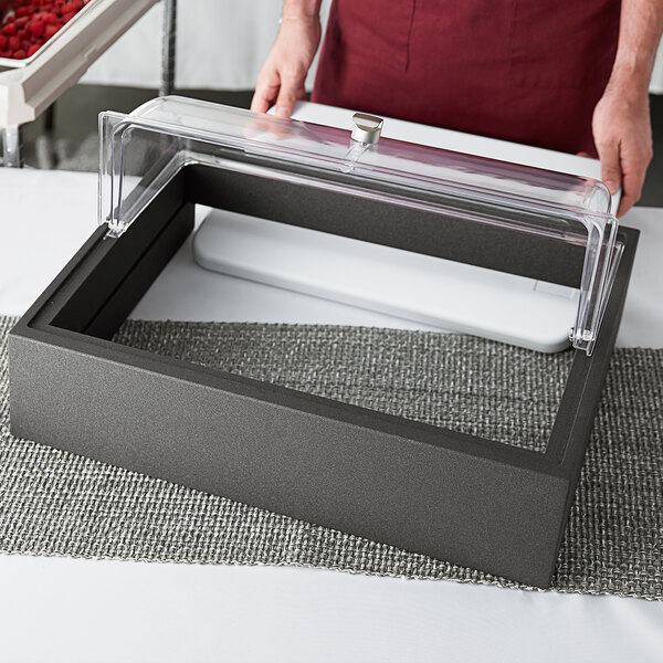 Vollrath Cubic Full Size Display Kit with Wooden Base, Roll Top Cover ...