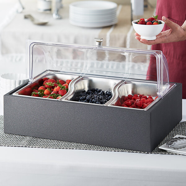 Vollrath Cubic Wild Pan Display Kit with 3 Wild Food Pans, Wooden Base ...