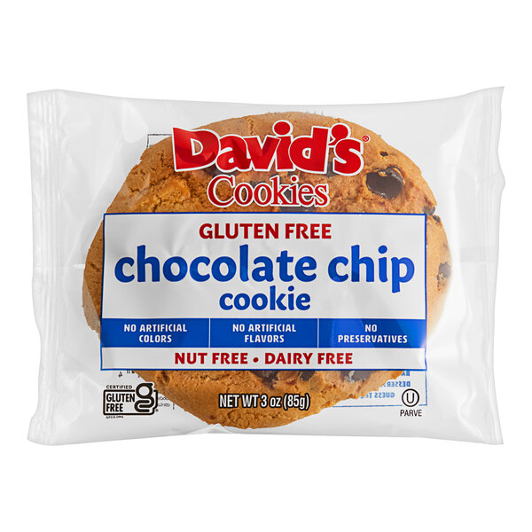 David's Cookies Individually-Wrapped Gluten-Free Chocolate Chip Cookies ...