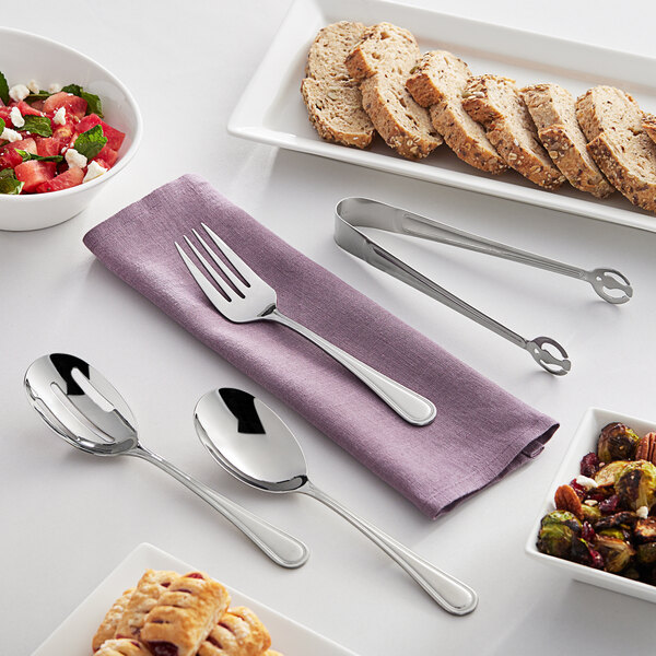 Acopa Edgeworth 4-Piece 18/8 Stainless Steel Extra Heavy Weight Serving Utensils Set