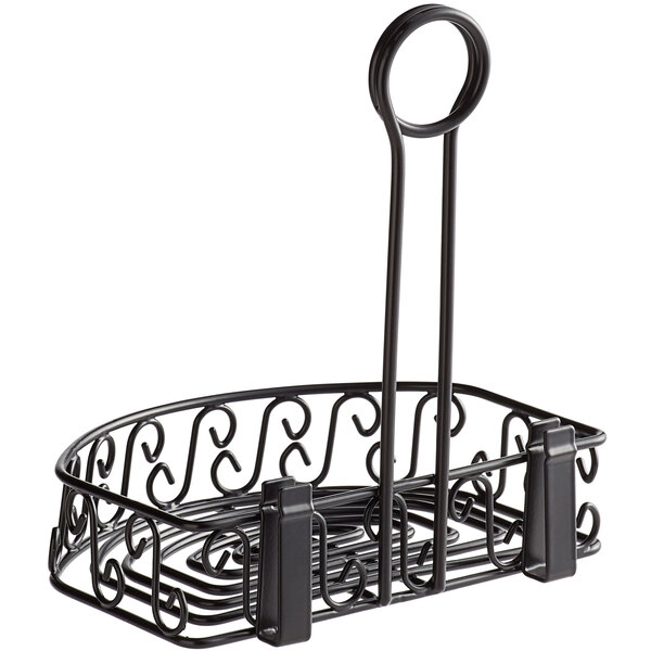 American Metalcraft CRS68 Black Semi-Round Wrought Iron Scroll Design ...