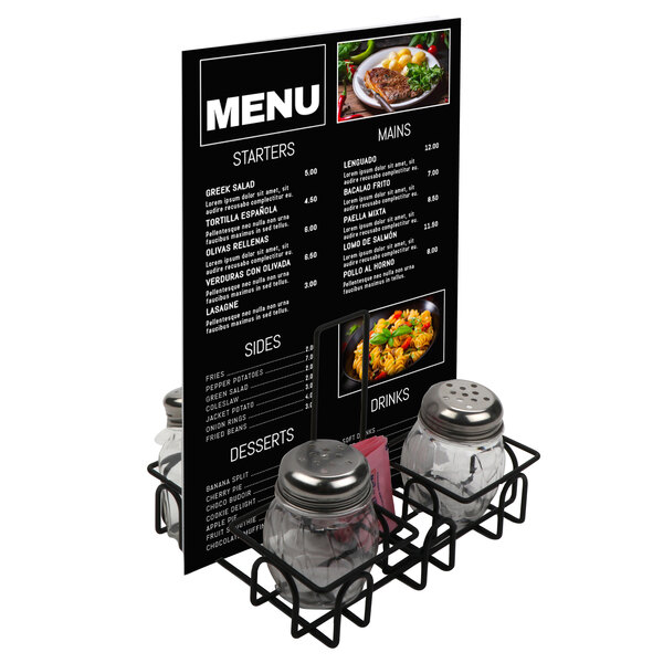 GET 4-50672 6 1/2" x 8" Black Iron Powder Coated 4-Compartment ...