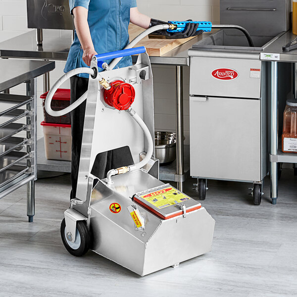 Shortening Shuttle Waste Oil Cart (95 lb, with Pump)