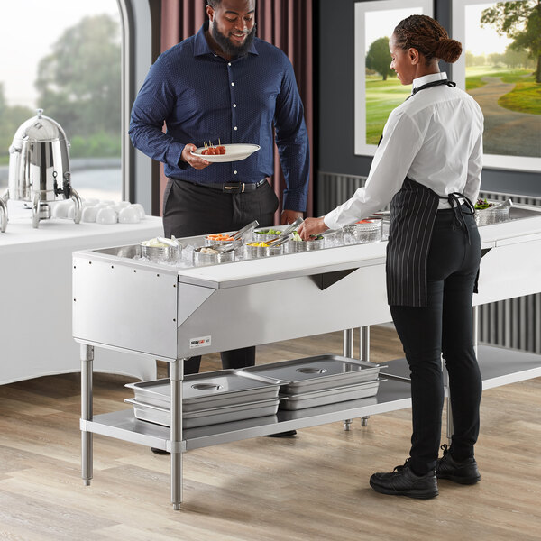 ServIt CFT4 Stainless Steel 4 Pan Ice-Cooled Cold Food Table with ...