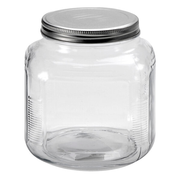 Anchor Hocking 85787AHG17 2 Qt. Glass Cracker Jar with Brushed Metal ...
