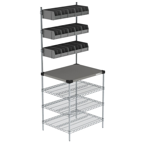 Metro CR2430DTPOS Drive-Thru Order Prep Station with Stainless Steel ...
