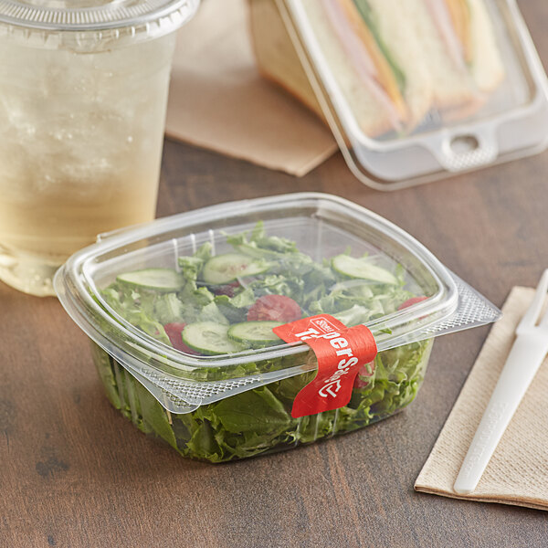 Choice 12 oz. Clear RPET Hinged Deli Container - 200/Case