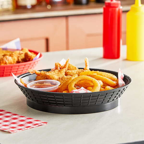 Tablecraft 157510BK 10 1/2" Black Plastic Diner Platter / Fast Food ...