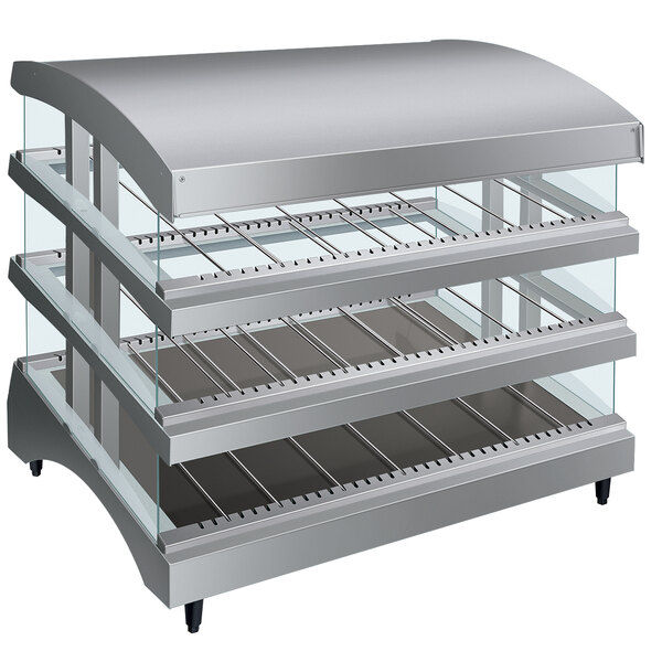 Hatco GR3SDS-39TCT Glossy Gray Glo-Ray 39" Slanted Triple Shelf Heated ...