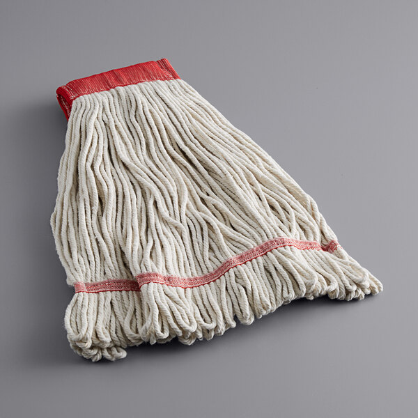 Choice 16 oz. #24 Natural Cotton Looped End Wet Mop Head with 5" Headband
