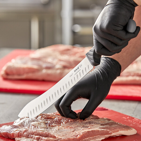 Schraf 10" Granton Edge Butcher Knife with TPRgrip Handle