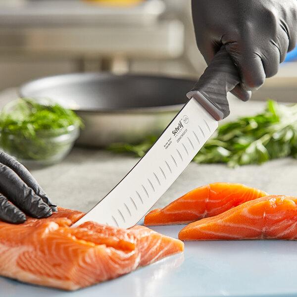 Schraf 10" Granton Edge Cimeter Knife with TPRgrip Handle