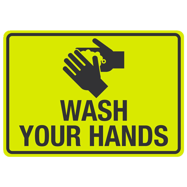 "Wash Your Hands" Engineer Grade Reflective Black / Yellow Aluminum ...