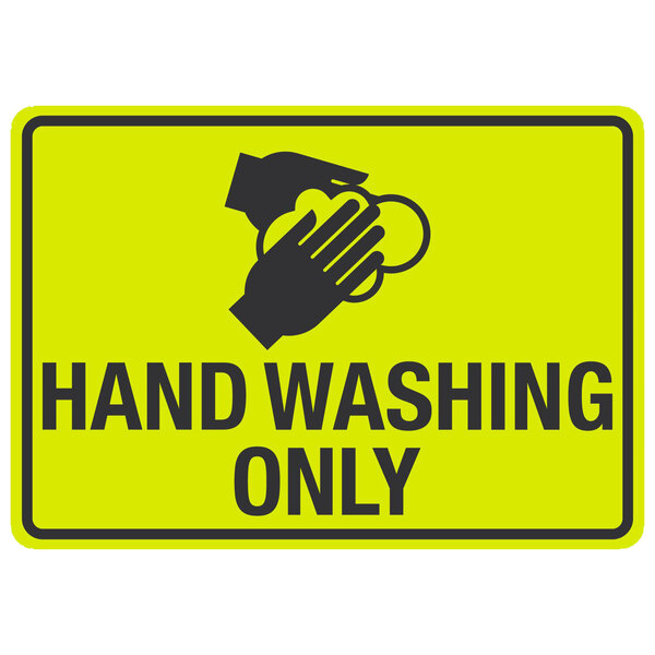 "Hand Washing Only" Engineer-Grade Reflective Black / Yellow Aluminum ...