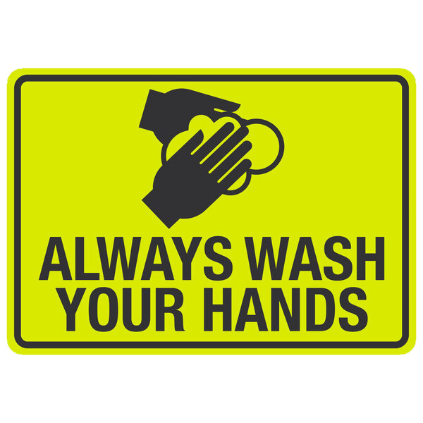 "Always Wash Your Hands" Engineer-Grade Reflective Black / Yellow ...