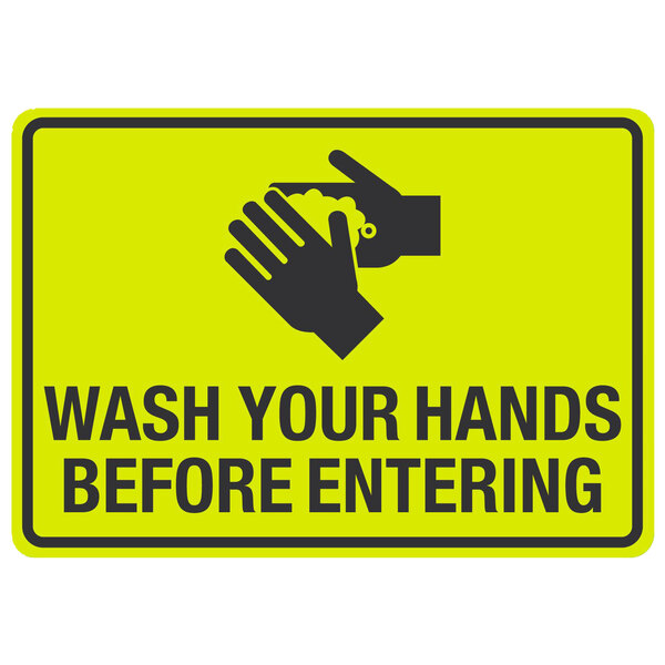"Wash Your Hands Before Entering" Engineer-Grade Reflective Black ...