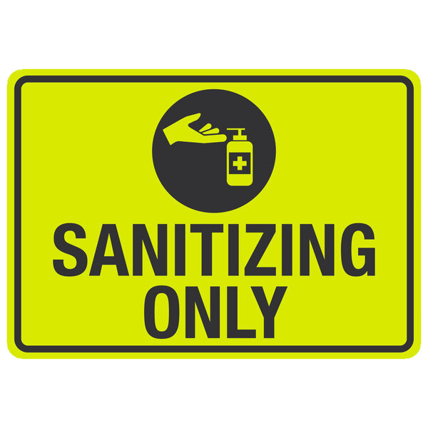 "Sanitizing Only" Engineer-Grade Reflective Black / Yellow Aluminum ...