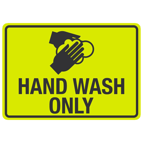 "Hand Wash Only" Engineer-Grade Reflective Black / Yellow Decal with ...