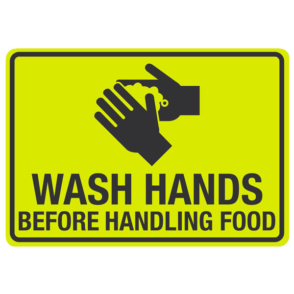"Wash Hands Before Handling Food" Engineer-Grade Reflective Black ...