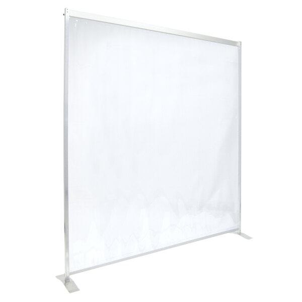 Goff's 34134 72" x 96" Clear PVC Standing Partition with Aluminum Frame ...