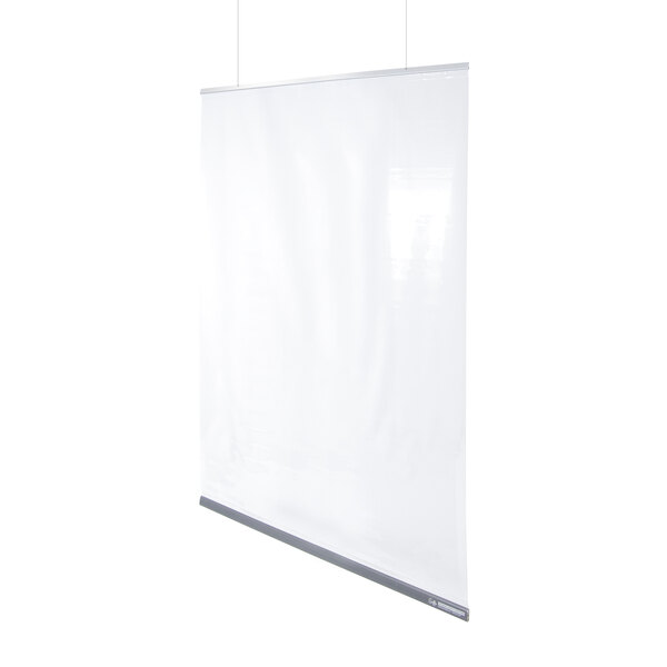 Goff's 79047 72" x 54" Clear PVC Hanging Partition with Aluminum Top ...